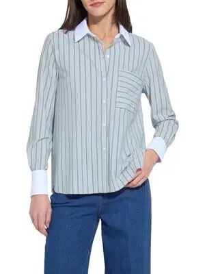 LYSSÉ Stripe Button-Up Shirt