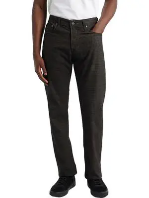 Ag Everett Houndstooth Slim Straight Leg Pants - Textured Houndstooth Black