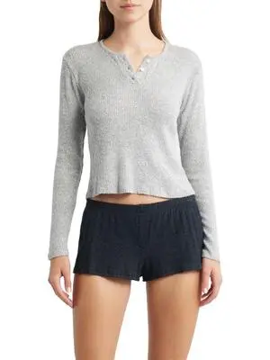 BELLA VENICE The Cameron Rib Henley - Heather Grey