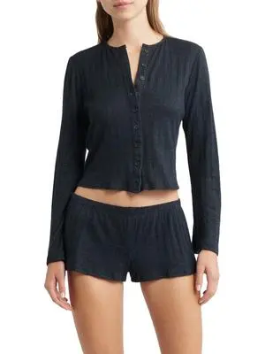 BELLA VENICE The Jackie Rib Cashmere Blend Cardigan - Black