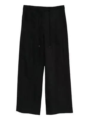 Max Mara Drawstring Cropped Trousers - Black