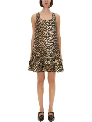 GANNI Leopard Mini Dress - Animalier