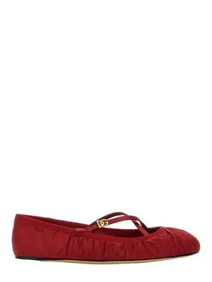 Dolce & Gabbana Satin Ballerina Flats - Red