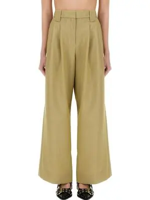 GANNI Twill Suit Pants - Beige