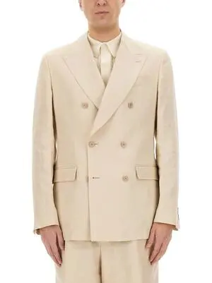 Dolce & Gabbana Double-breasted Linen Jacket - Beige