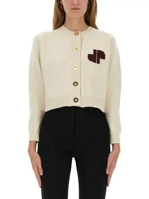 Patou Cardigan With Logo - Beige