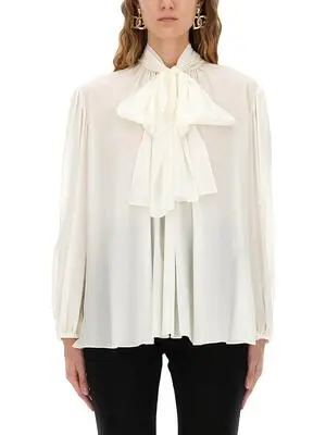 Dolce & Gabbana Silk Scarf Shirt - Ivory