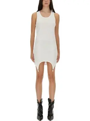 Jean Paul Gaultier Dress With Garter Detail - White