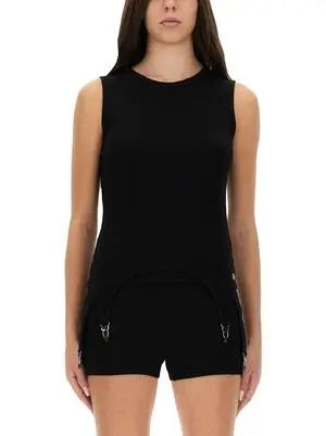Jean Paul Gaultier Top With Garter Detail - Black