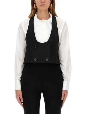 Nina Ricci Vest With Open Back - Black