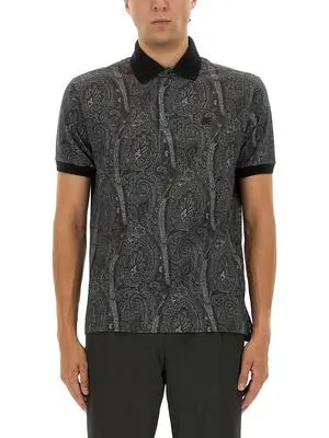 Etro Printed Polo Shirt - Black