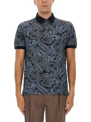 Etro Printed Polo Shirt - Blue