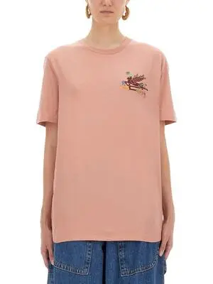 Etro T-shirt With Pegasus - Pink
