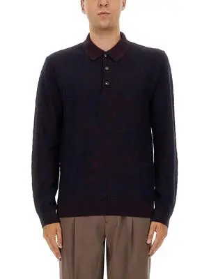 Etro Long Sleeve Polo Shirt - Blue