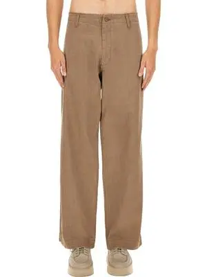 Emporio Armani Bull Denim Wide Leg Jeans - Brown