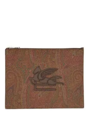 Etro Essential Paisley Pouch - Brown