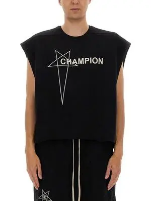 CHAMPION X RICK OWENS Cropped Micro Tatlin T-shirt - Black