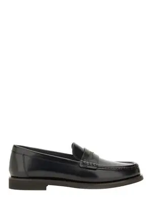 Brunello Cucinelli Smooth Leather Loafer - Black