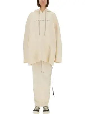 Rick Owens Oversized Cotton Sweatshirt - Ivory