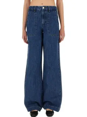 A.p.c. Wide Leg Jeans - Denim