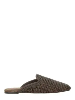 Brunello Cucinelli Techno Raffia Slipper - Brown