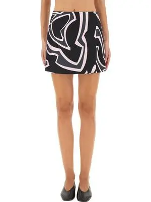 Emilio Pucci Labyrinth Print Wrap Mini Skirt - Black