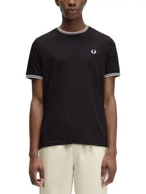 Fred Perry Double Stripe T-shirt - Black