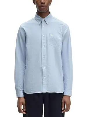 Fred Perry Cotton Oxford Shirt - Baby Blue