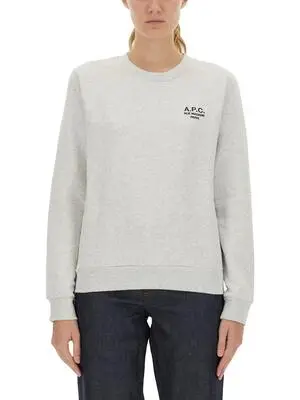 A.p.c. Rue Madame Sweatshirt With Logo - Grey
