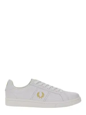 Fred Perry Low Top Sneaker With Logo - White