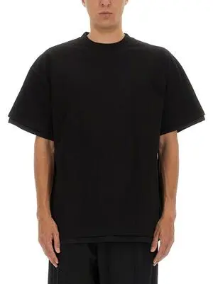 JIL SANDER Double Layer Cotton T-shirt - Black