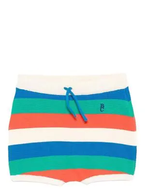 BOBO CHOSES Striped Knitted Shorts - White