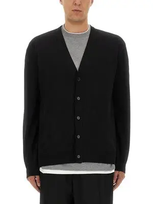 JIL SANDER Merino Wool Cardigan - Black