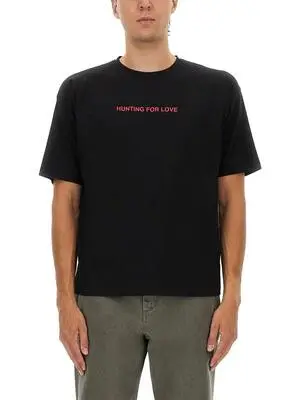 Aspesi T-shirt With 'hunting For Love' Print - Black