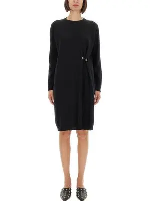 Fabiana Filippi Knit Dress With Brooch - Black