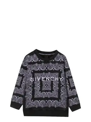 Givenchy Crewneck Sweatshirt With Patterned Print And Logo - Black