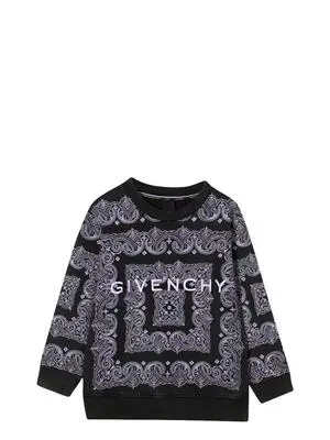 Givenchy Crewneck Sweatshirt With Patterned Print And Logo - Black