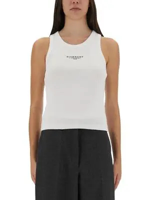 Givenchy Slim Tank Top With Logo - White