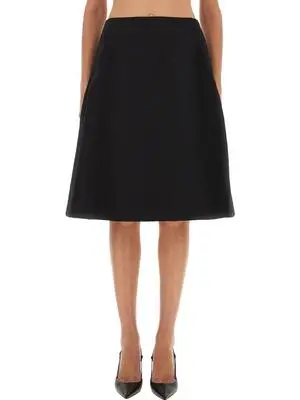 Alexander McQueen Flared Midi Skirt - Black