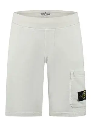 Stone Island Cotton Sweatshirt Shorts - White