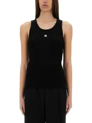 Givenchy Slim Fit Tank Top With Logo - Black