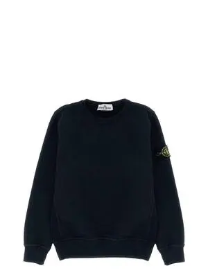 Stone Island Sweatshirt With Logo Patch - Black