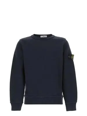 Stone Island Sweatshirt With Logo Patch - Blue
