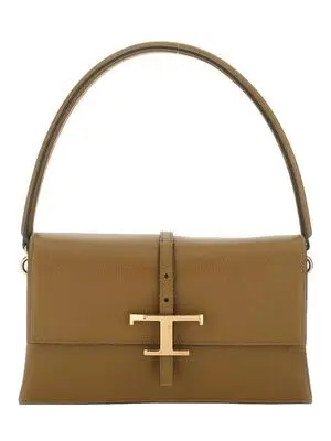 TOD'S T Timeless Flap Bag - Brown