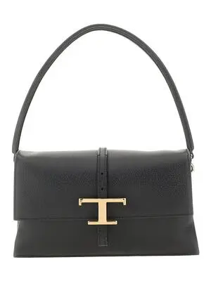 TOD'S T Timeless Flap Bag - Black
