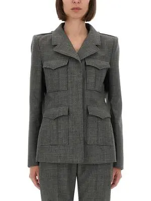 Alexander McQueen Wool Fitted Jacket - Grey