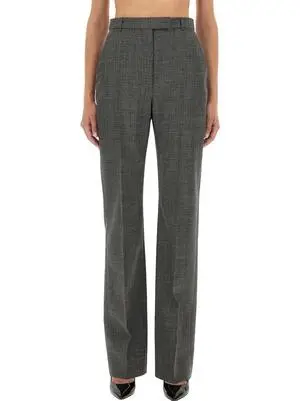 Alexander McQueen Wool Straight Leg Trousers - Grey