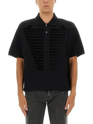 Alexander McQueen Polo Shirt Ceremonial Boxy - Black