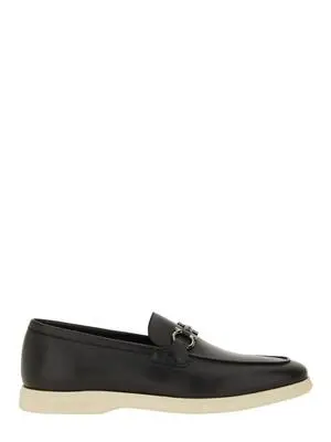FERRAGAMO Gancini Moccasin Loafer - Black