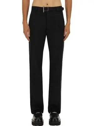 Alexander McQueen Pants With T-bar Belt - Black